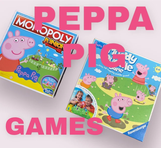 PEPPA PIG GAME Bundle Monopoly Junior/Muddy Puddle George Pig Board/Dice Games £18.99 - PicClick UK