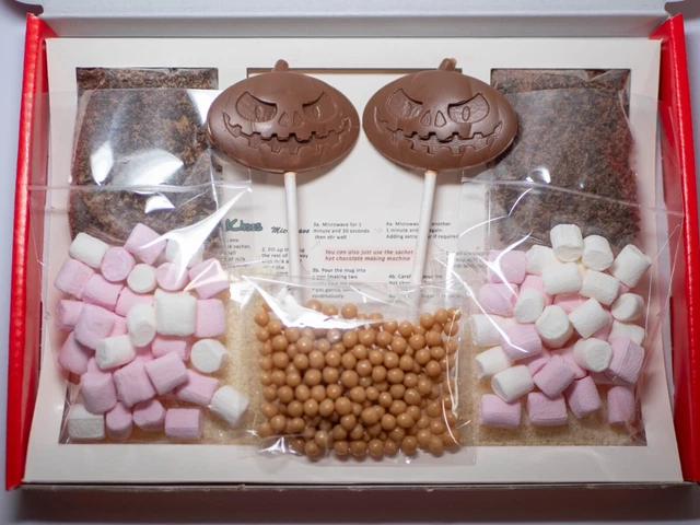 BELGIAN HOT CHOCOLATE Gift Box (for 2) - Halloween pumpkin/skull/scream ...