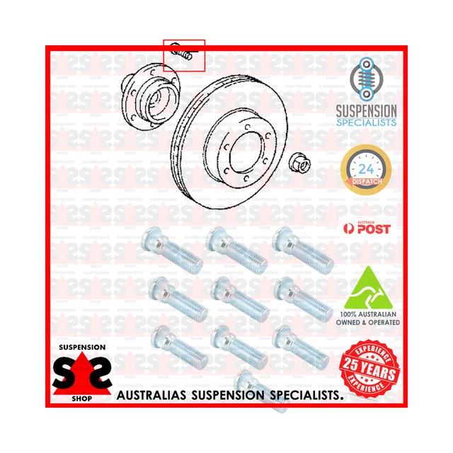WHEEL STUD SUIT TOYOTA LandCruiser 4.2 TD (HDJ80) LAND CRUISER 80 (_J8 ...