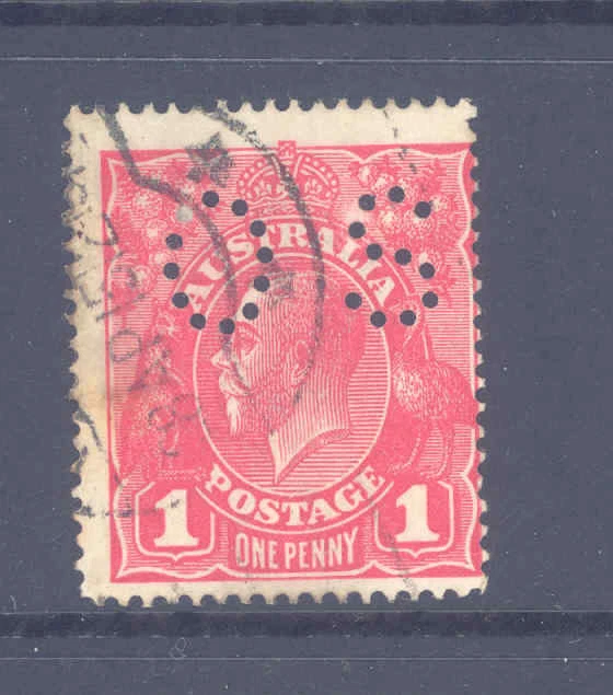AUSTRALIA PREDECIMAL KGV One Penny Red Single W/M Perf Os Very Fine ...