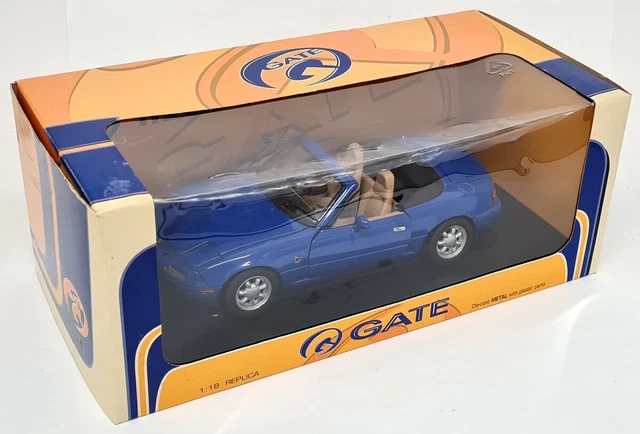 GATE 1/18 MAZDA MX5 MK1 Roadster RHD Twilight Blue Mica Diecast Scale ...