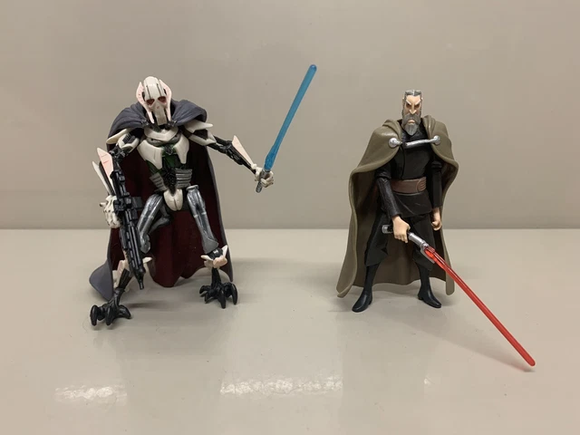 STAR WARS CLONE Wars Animated Count DookuFigure & General Grevious ...