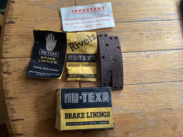 BSA BANTAM D5 1958 Rear Brake Linings & Rivets. Nu-Texa Uk Made New Old ...