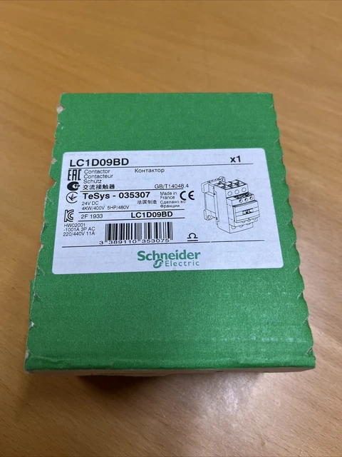SCHNEIDER CONTACTOR LC1D09BD 24V DC coil NEW £30.00 - PicClick UK