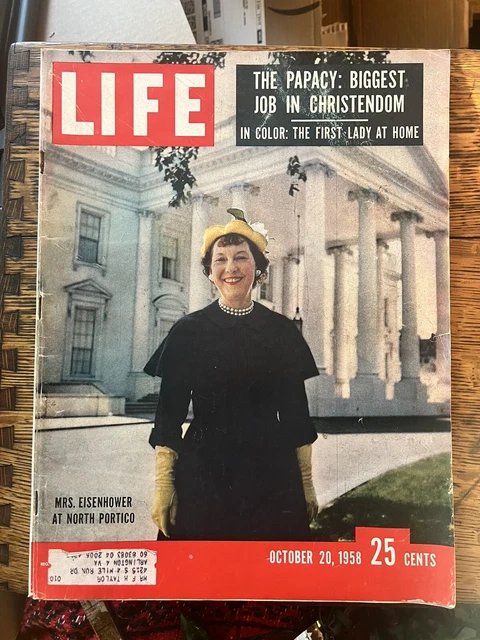 LIFE MAGAZINE OCTOBER 20 1958 First Lady Mrs. Mamie Eisenhower at North ...