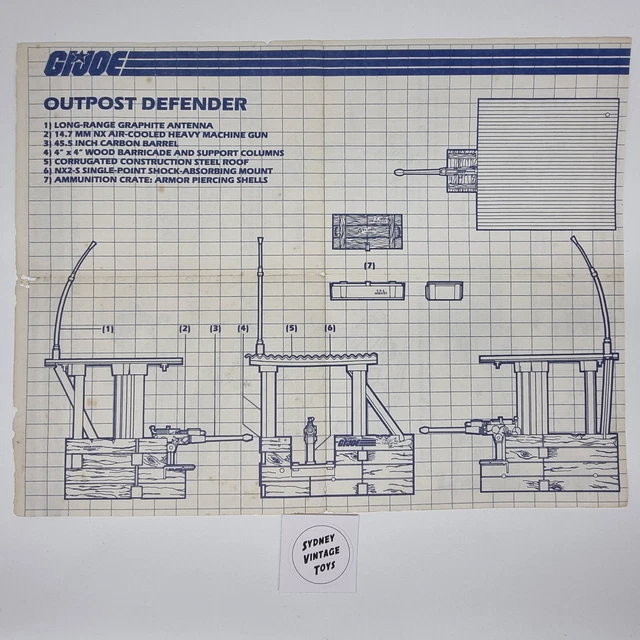 VINTAGE GI JOE Outpost Defender Instructions Blueprints 1985 EUR 11,09 ...