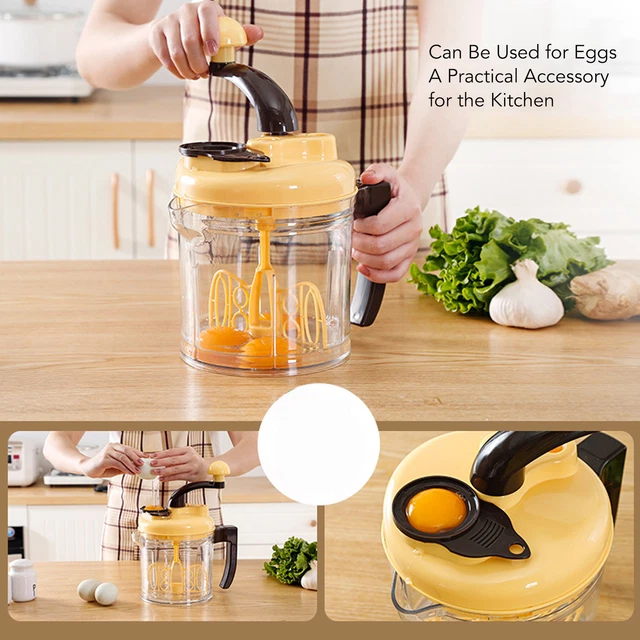 HAND CRANK FOOD Chopper 3 Gear Hand Crank Salad Spinner Vegetable ...