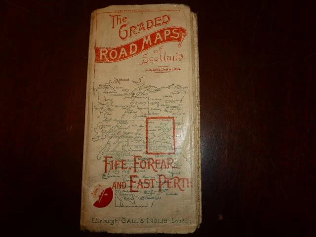 VINTAGE MAP - The Graded Roadmaps Of Scotland - Fife,Forfar & Est Perth ...