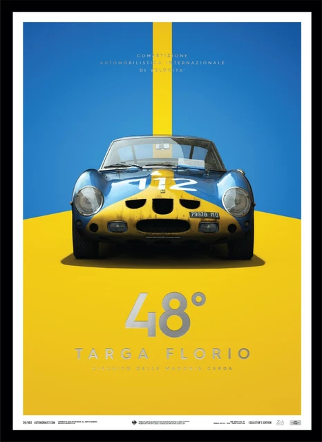 FERRARI 250 GTO #3445GT Targa Florio 1964 Embossed Art Print Poster Ltd ...