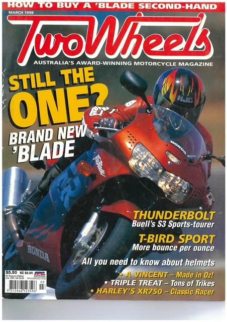 TWO WHEELS MOTORCYCLE magazine March 1998 Honda CBR900RR Harley ...