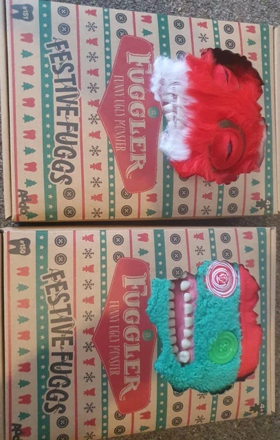 2X FUGGLER FESTIVE Fuggs - SANTA & ELF Funny Ugly Monster - by Addo ...