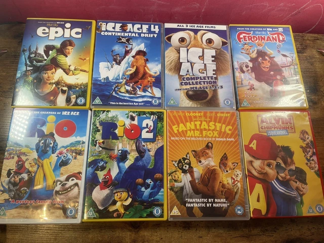 20TH CENTURY FOX DVD bundle 8x Films Inc Ice Age, Rio, Ferdinand, Epic ...