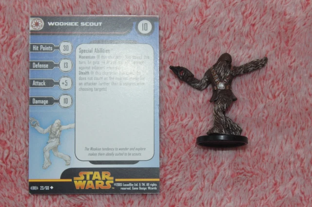 STAR WARS MINIATURES WOOKIE SCOUT #23 RotS Revenge of the Sith +Card ...