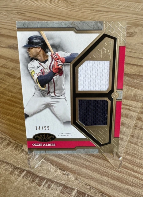 CARTE PATCH DOUBLE relique Ozzie Albies 2024 Topps Tier One TIR-OA (MEM ...
