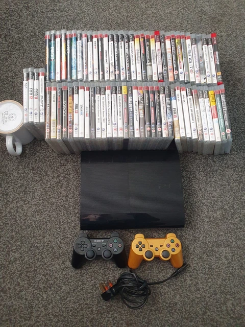 SONY PLAYSTATION 3 PS3 Super Slim 60GB Console-2 Controllers-CECH-4203C ...
