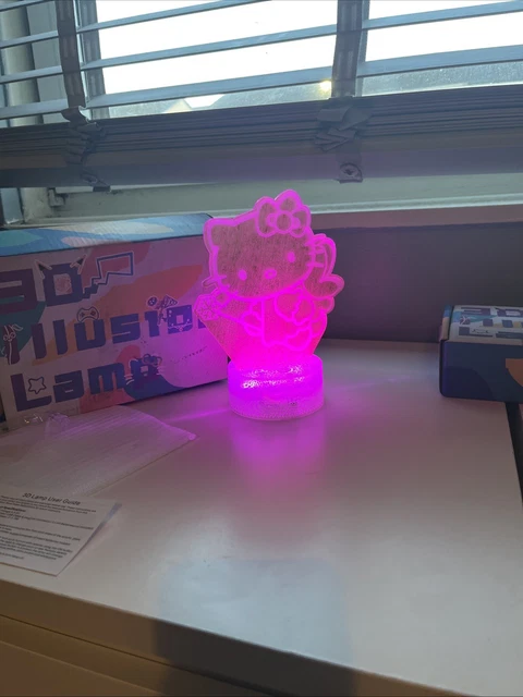 HELLO KITTY 3D Night Light Colour Change Lamp Remote Dim Timer £7.50 ...