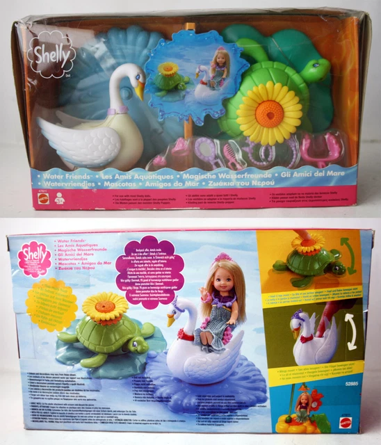 RARE 2002 BARBIE Shelly Water Friends Swan Turtle Playset Mattel New ...