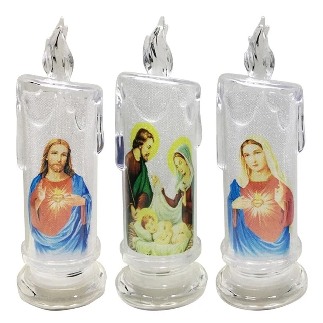 JESUS LAMP LED Light for Home Bedroom Church Decoration Candles Lights ...