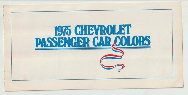 1975 CHEVROLET US Color Chart CORVETTE CAMARO CAPRICE IMPALA CHEVELLE ...