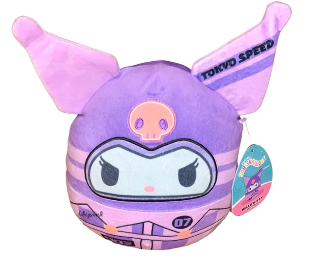 Squishmallows Sanrio Kuromi Tokyo Speed Racer 8 Plush Purple Hello