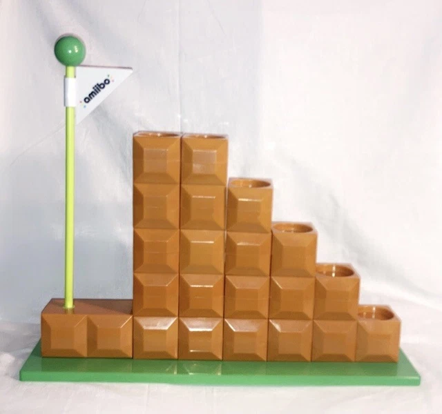 NINTENDO AMIIBO SUPER Mario Bros. End Level Stairs Block Flag Pole ...