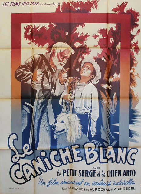 &LE CANICHE BLANC& Affiche originale 1955 (Viktor KOLTSOV, V. POLIAKOV) 120x160 EUR 160,00 ...