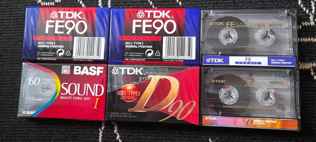 6 X NEW blank cassette tapes. TDK FE90 D90 BASF Sound I £8.52 - PicClick UK