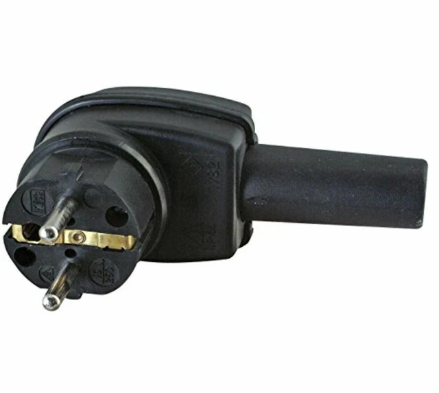 KOPP SCHUKO WINKELSTECKER Vollgummi Schwarz für Kabelquerschnitt bis 3x2,5qmm EUR 8,49 - PicClick DE