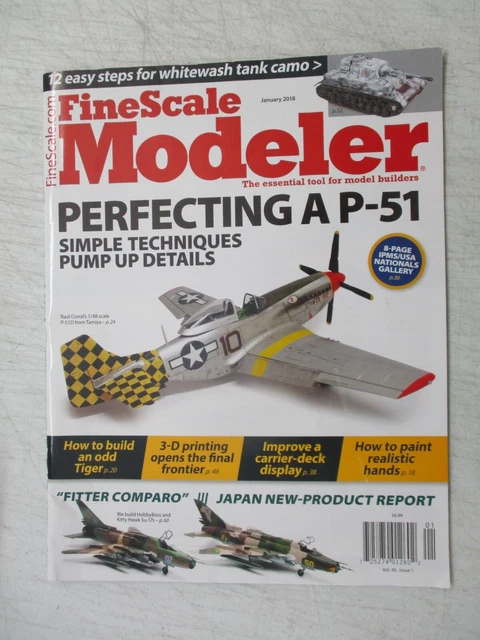 FINE SCALE MODELER Magazine Jan 2018 Tamiya P-51D 1/48 Kitty Hawk Su-17 ...