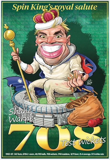 LAMINATED SHANE WARNE cricket legend poster,bowler, Australian spinner ...