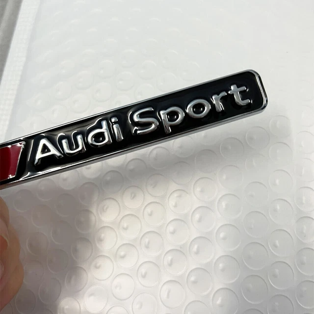 AUDI SPORT SCHRIFTZUG Exterieur Emblem Logo Zeichen Tuning chrom 9,5 x ...