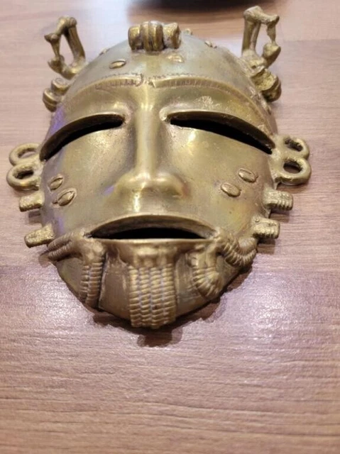 MASQUE AFRICAIN CÔTE d'Ivoire - En bronze - original en provenance d ...