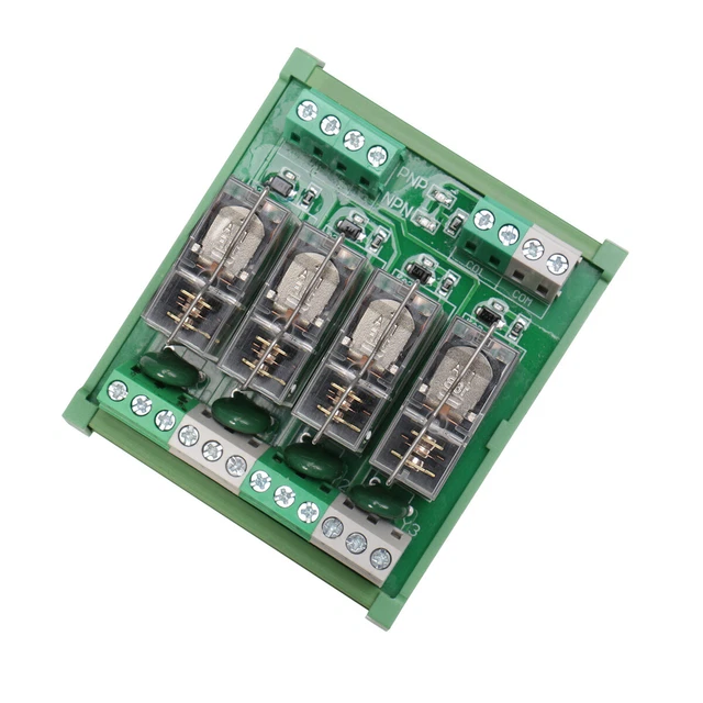 GEYA AC/DC 12/24V 4 Channel Omron Relay Module Pluggable PLC 1NO1NC ...