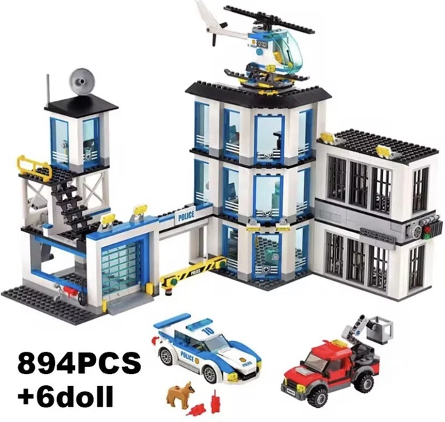 LEGO CITY POLICE Station, Helicopter,Car, Prison Figures. Gift For Children £29.99 - PicClick UK