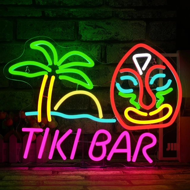 TIKI BAR NEON Sign for Wall Decor with Dimmable Switch LED Neon Signs ...