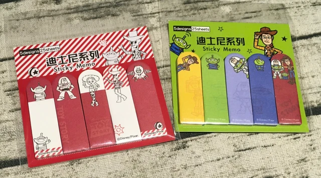 DISNEY TOY STORY Sticky Memo Notes Pad Buzz Lightyear Cute Flag Woody ...