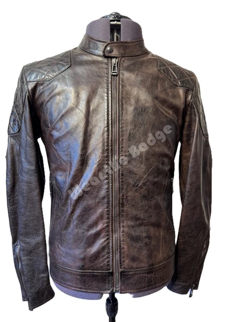 BELSTAFF LEGACY OUTLAW Calf Leather Jacket Dark Deep Copper Uk44 2Xl ...