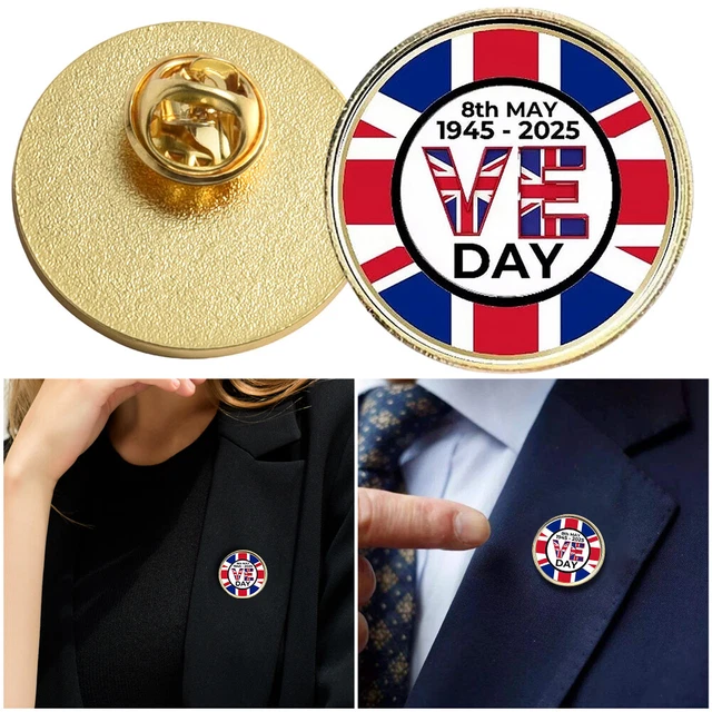 VE DAY 80TH Anniversary Pin Badge VE Day Badge Round Badge Memorabilia ...