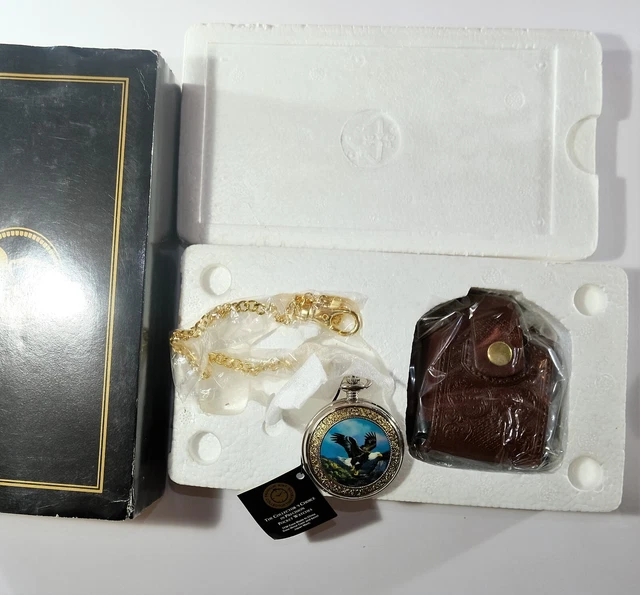 STUNNING THE ALASKA Chilkat, Bald Eagle Pocket Watch Case Franklin Mint ...