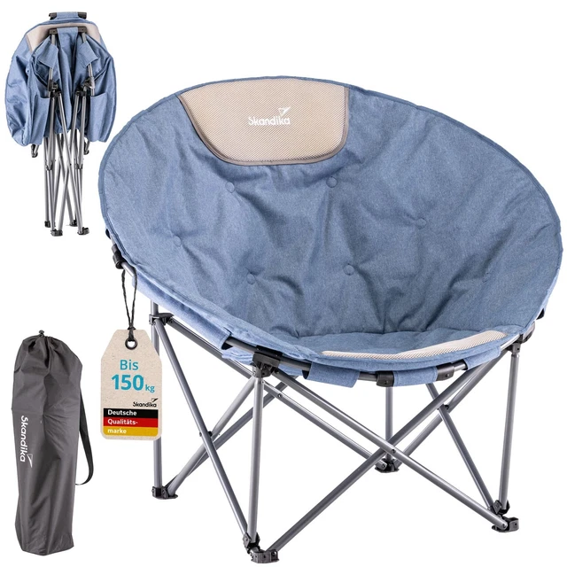 SKANDIKA MOONCHAIR KUPARI XL Campingstuhl faltbar bis 150 kg blau Neu ...