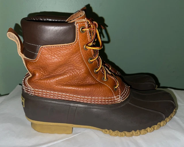 VINTAGE BEAN BOOTS LL Bean USA Maine Leather Hunting Duck Boot Shoe Men ...