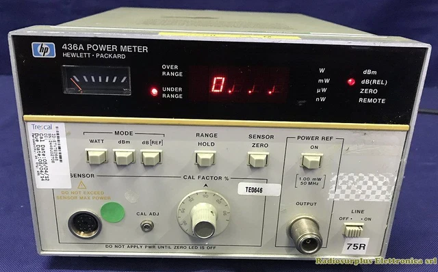 PUISSANCE MÈTRE HP 436A Bolometro pour Mésures De Watts, Dbm Ou DB EUR ...