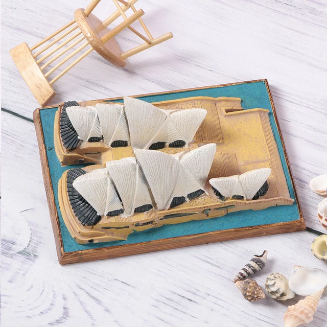 RESIN STATUE CRAFTS Sydney Opera House Figurine Architecture Ornaments ...