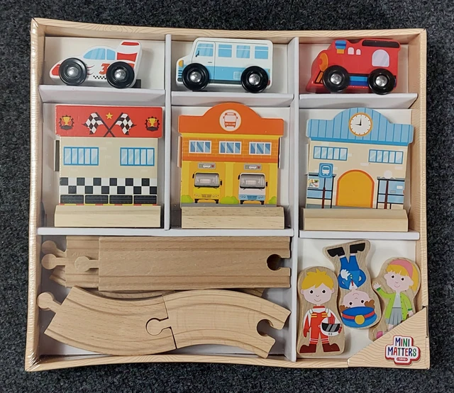 MINI MATTERS TOYS Holzeisenbahn Eisenbahn Wooden Railway Set wie BRIO ...