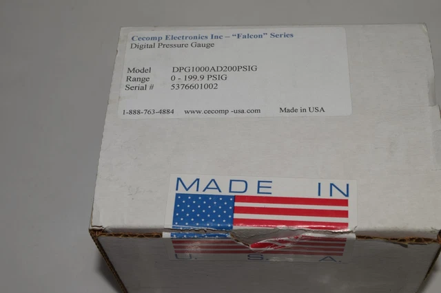 ^^CECOMP ELECTRONICS INC Digital Pressure Gauge Model Dpg1000Ad 200Psig ...