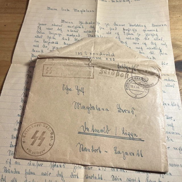 RARE WW2 GERMAN Feldpost Letter from Soldier or family Luftwaffe Of $9. ...