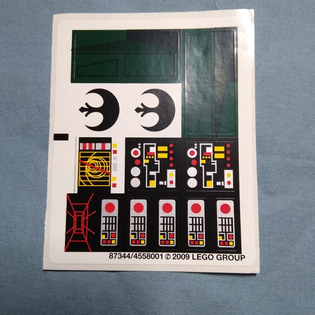 AUTHENTIQUE FEUILLE D'AUTOCOLLANTS LEGO inutilisée 7754 Mon Calamari ...