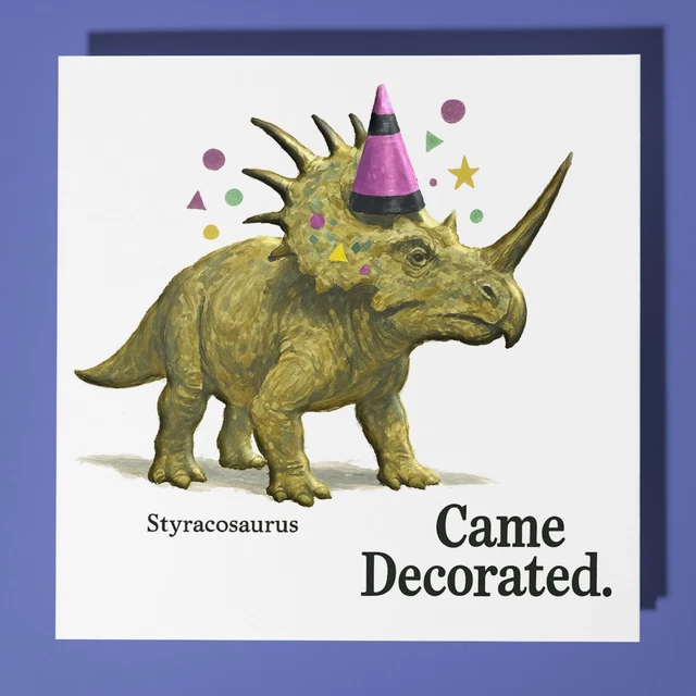 DINOSAUR STYRACOSAURUS - Birthday Card & Envelope Personalised card ...