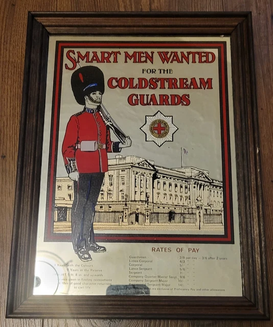 COLDSTREAM GUARDS RATES of Pay Mirror. Vintage Framed $25.32 - PicClick CA