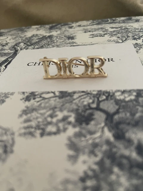 DIOR LOGO BROOCH Pin Gold colour New Logo By Christian Dior £130.00 ...